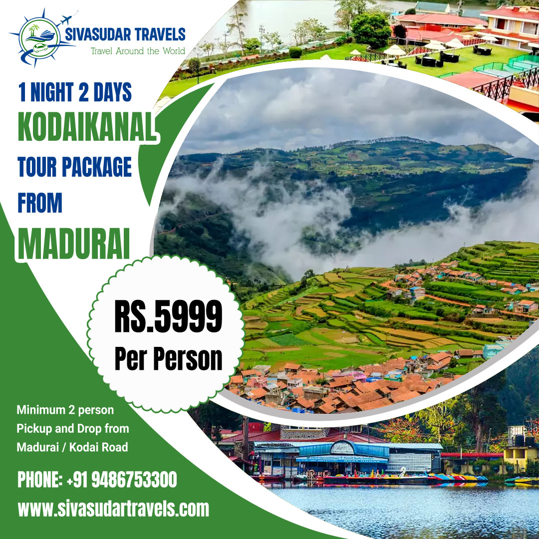 1 Nights 2 Days Kodaikanal Tour Package From Madurai - 9486753300